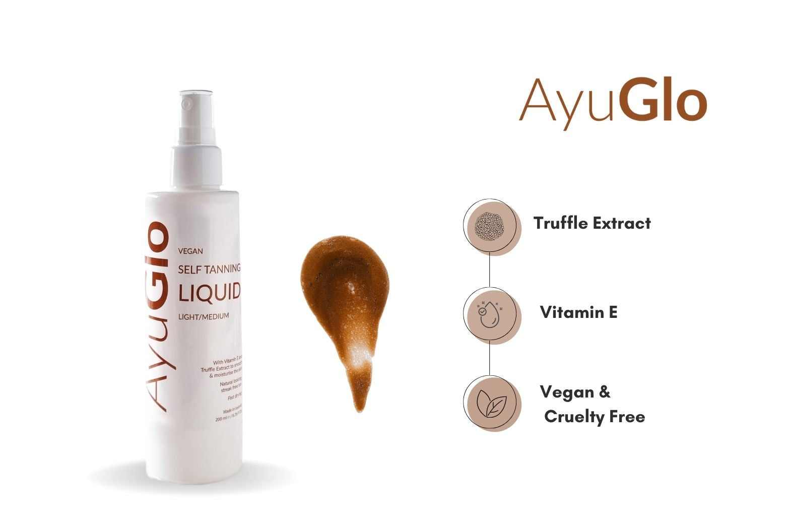 AyuGlo Self Tanning Liquid – AYU Cosmetics